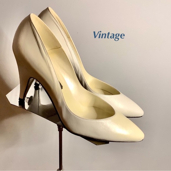 Proxy | Shoes | Vintage Newnever Worn 98s Cream Leather Heels Pumps ...